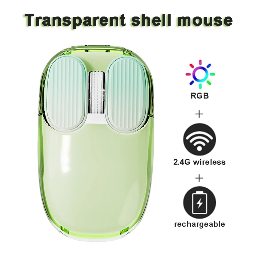 RGB-2-4G-Wireless-Mouse-Transparent-Shell-Rechargeable-Portable-Mause ...