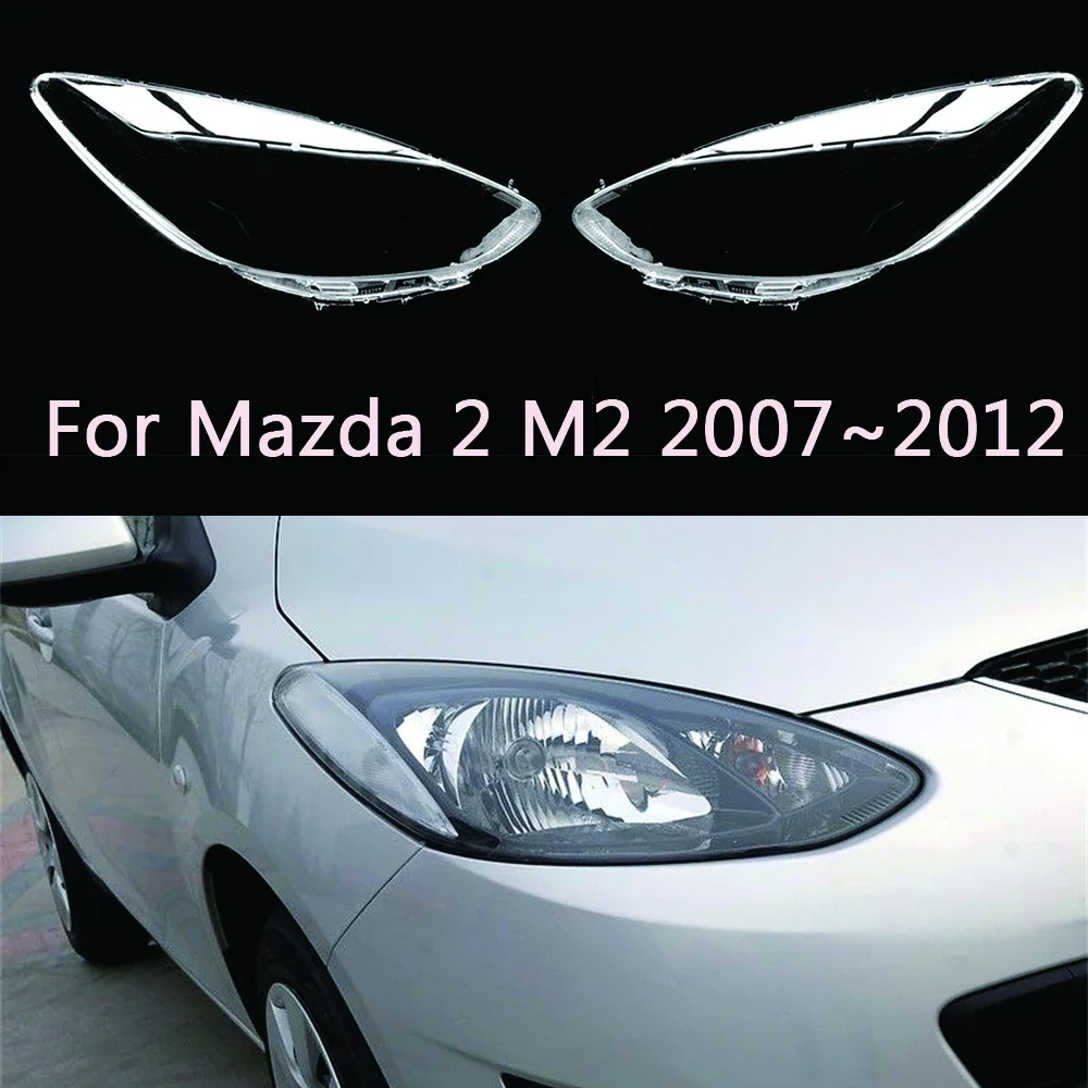 For-Mazda-2-M2-2007-2012-Car-Front-Headlight-Cover-Headlamp-Lampshade ...