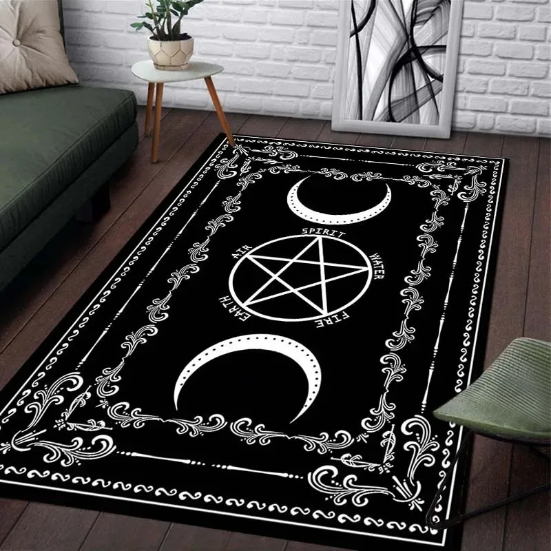 Witch Sun Moon Pentagram Carpet Altar for Living Room Gothic Decor Sofa ...