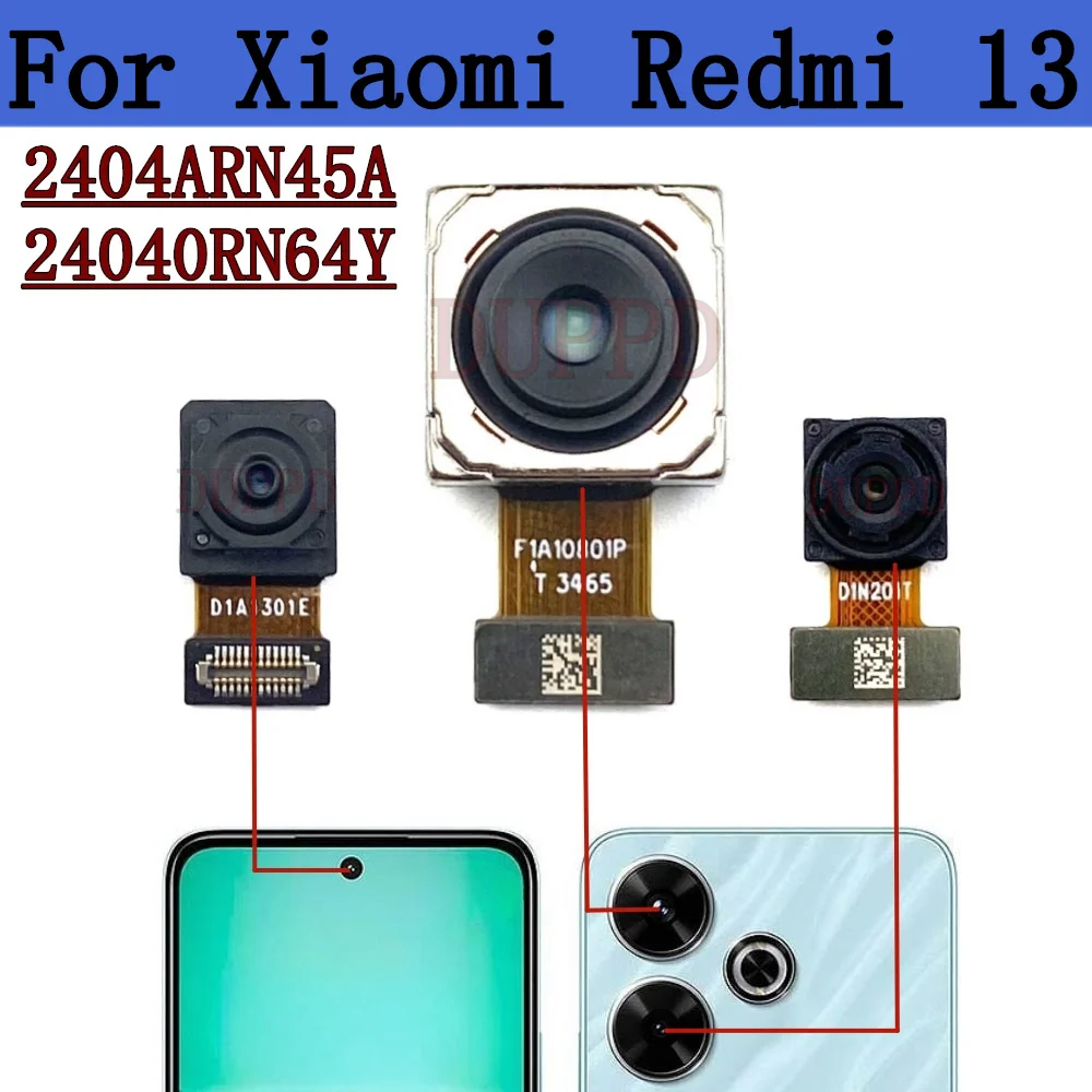 Cámara trasera delantera para Xiaomi Redmi 13 2404ARN45A, 24040RN64Y ...
