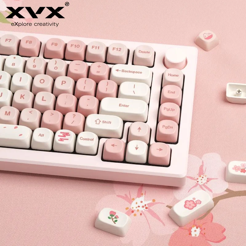 XVX-Sakura-143-Key-MOA-Profile-Dye-Sub-PBT-Keycap-Set-Pink-Girl-Keycaps ...