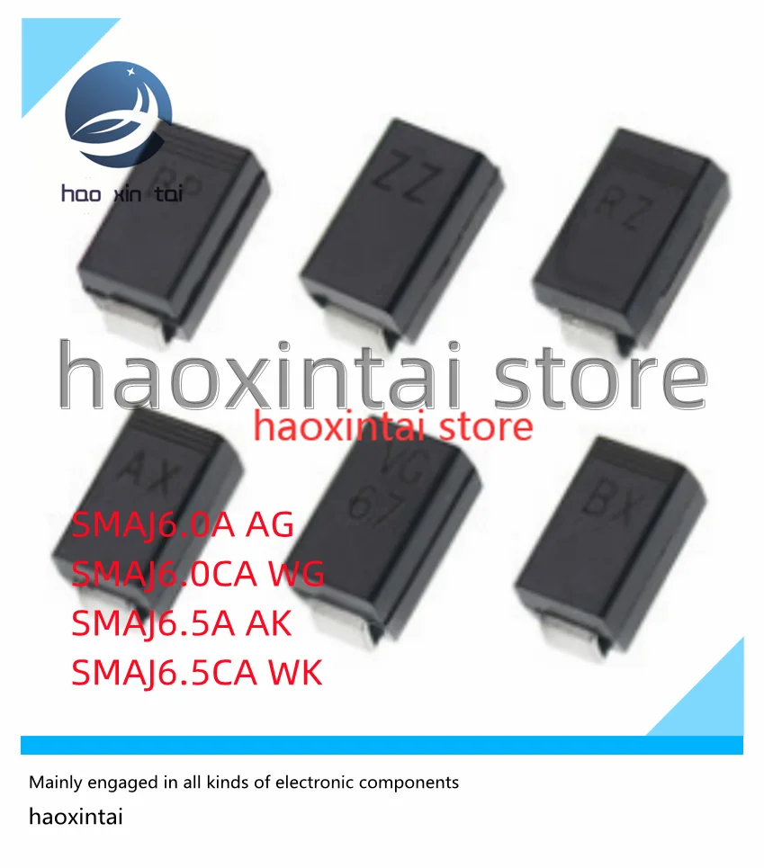20 piezas SMAJ6.0A AG SMAJ6.0CA WG SMAJ6.5A AK SMAJ6.5CA WK SMD TVS diodo de supresión ...