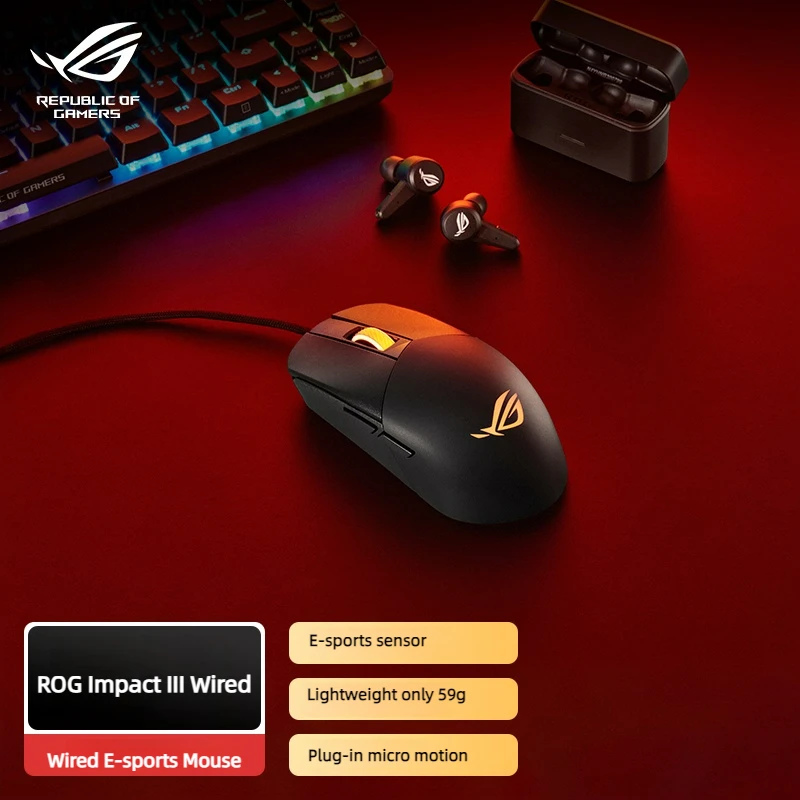 ASUS-ROG-Rato-Gamer-com-Fio-USB-Strix-Impact-III-Sensor-ptico-de ...
