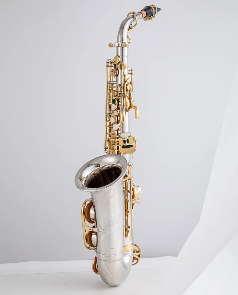 Hot-NEW-A-WO37-Alto-Saxophone-Nickel-Plated-Gold-Key-Professional-Sax ...