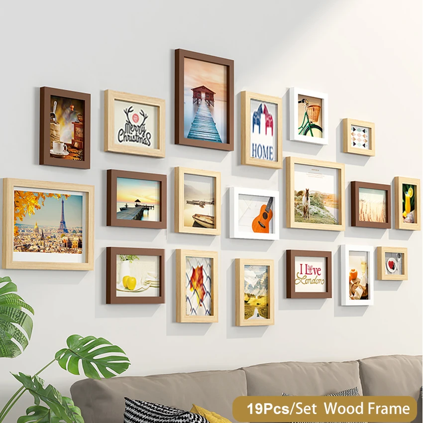 14-or-19Pcs-Set-Wood-Photo-Frames-For-Pictures-Wall-Picture-Frame ...
