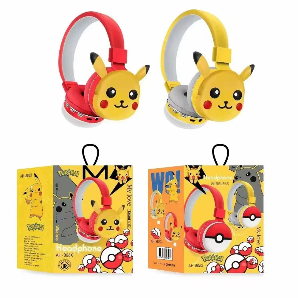 Pokemon-Pikachu-Bluetooth-Headphone-Wireless-Headsets-Anime-Cartoon ...