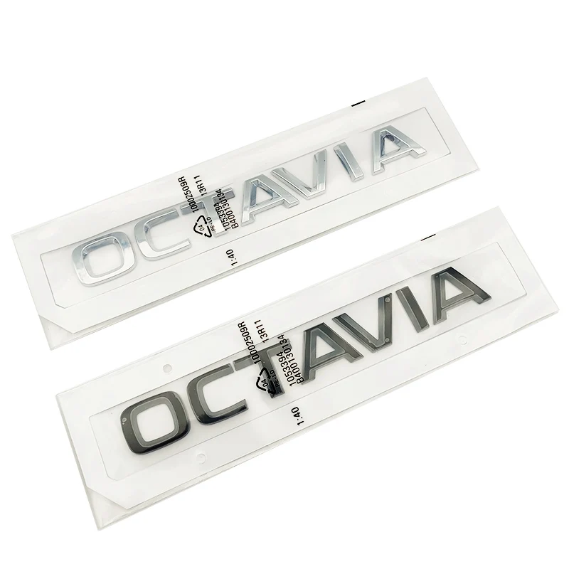3D ABS Black Chrome Car Letters Car Rear Trunk Badge Sticker Skoda ...