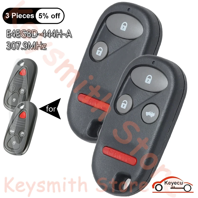 KEYECU 3 4 Buttons 307.9MHz for Acura CL RL TL MDX 2001-2006 Auto ...