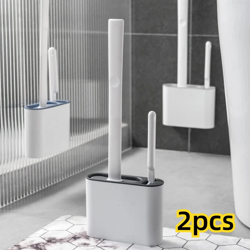 Toilet Brush for Cleaning Silicone Toilet Brush Wall Mounted Long ...