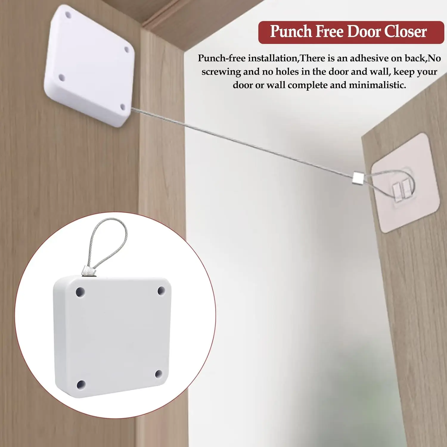 Punch-Free-Automatic-Sensor-Door-Closer-Adjustable-Surface-Door-Stop ...