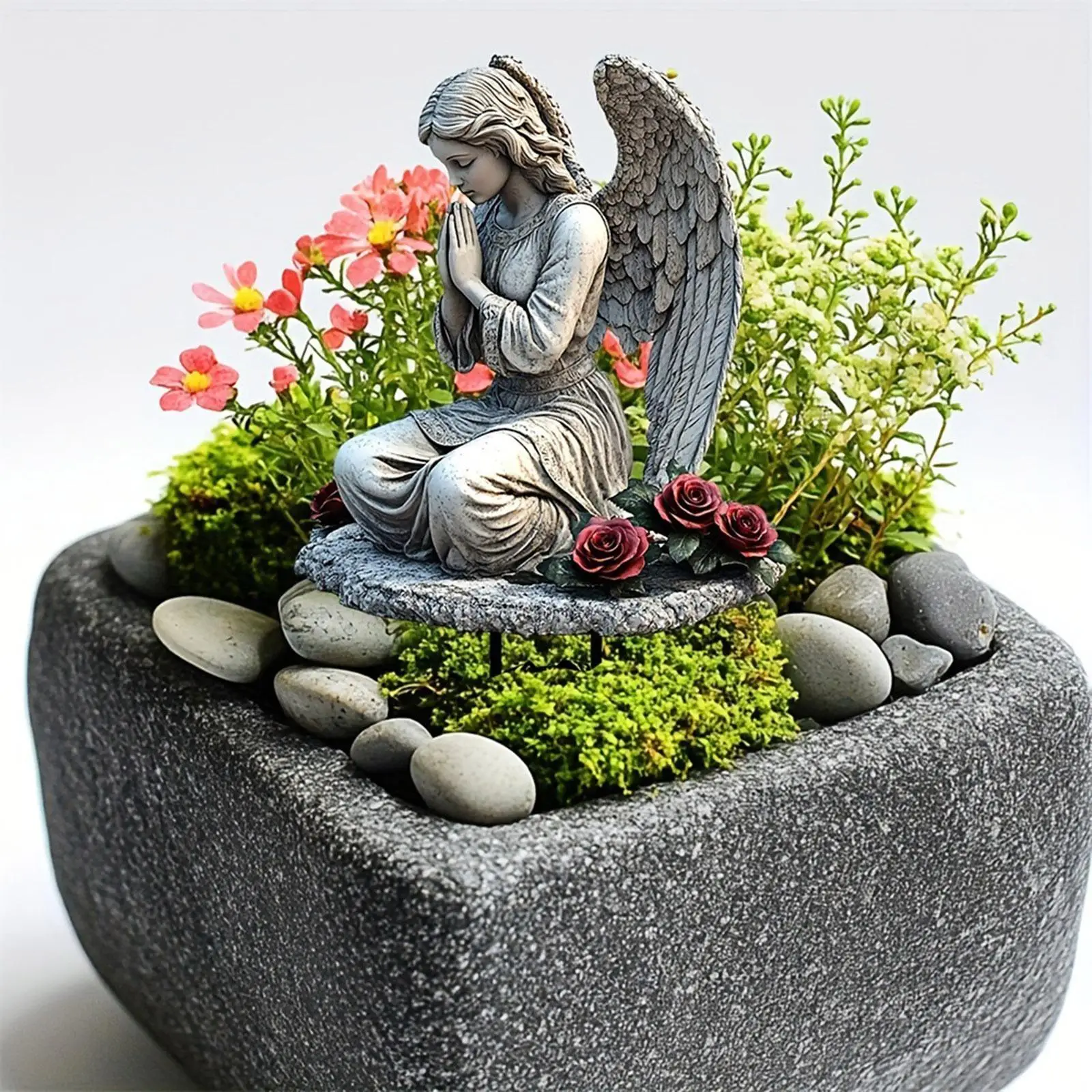 2D Flat Acrylic Memorial Angel Garden Stake Grave Ornament Cemetery ...