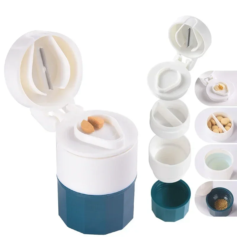 4 in 1 Portable 4 Layer Powder Tablet Grinder Powder Pill Cutter ...