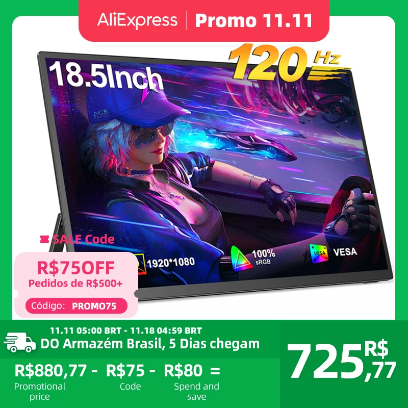 UPERFECT-18-5-polegadas-120Hz-Monitor-Port-til-100-sRGB-1080P-FHD-IPS ...