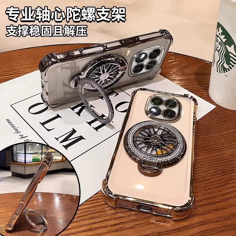 Luxury Magnetic Gyroscope Holder Shockproof Case with Plating Airbag ...