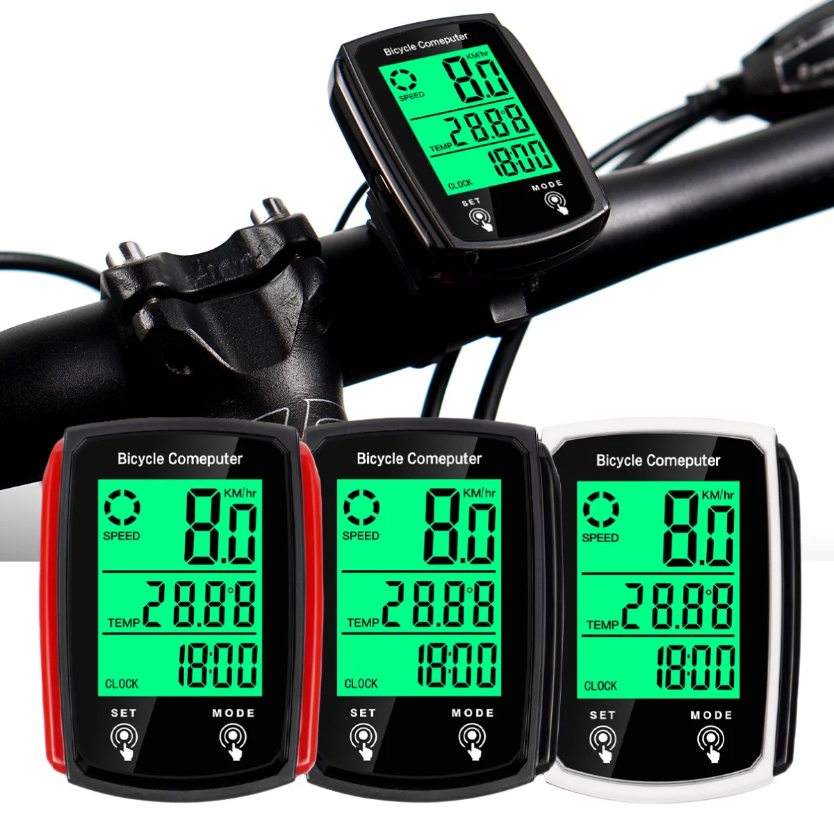 CNC Bicycle Luminous Code Meter Wired English Version Backlit Odometer ...