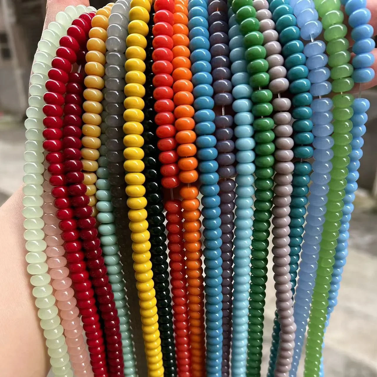 Wholesale Glass 5x8mm Wheel Bead Calculation Disc Beads Loose Beads ...