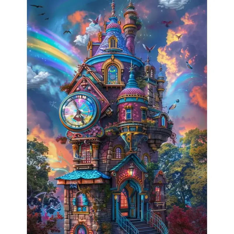 GATYZTORY-DIY-Oil-Paint-By-Number-Magic-Castle-Canvas-Painting-For ...