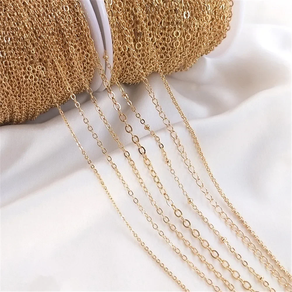 14K-plated-gold-filled-Chain-Plated-gold-fine-chain-tassel-O-chain ...