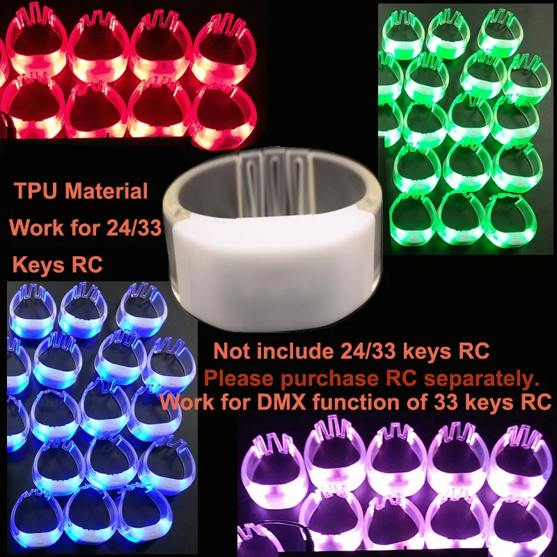 460 pçs/lote led dmx tpu pulseiras trabalhar com 24 e 33 teclas 400 ...