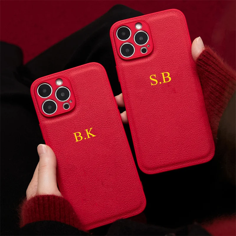 Luxury-Personalized-Initial-Letter-Leather-Soft-Case-For-iPhone-11-13 ...