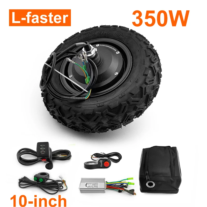 L-faster-10-Inch-350W-Brushless-Geared-Hub-Motor-Wheel-Kit-10x4-00-6 ...