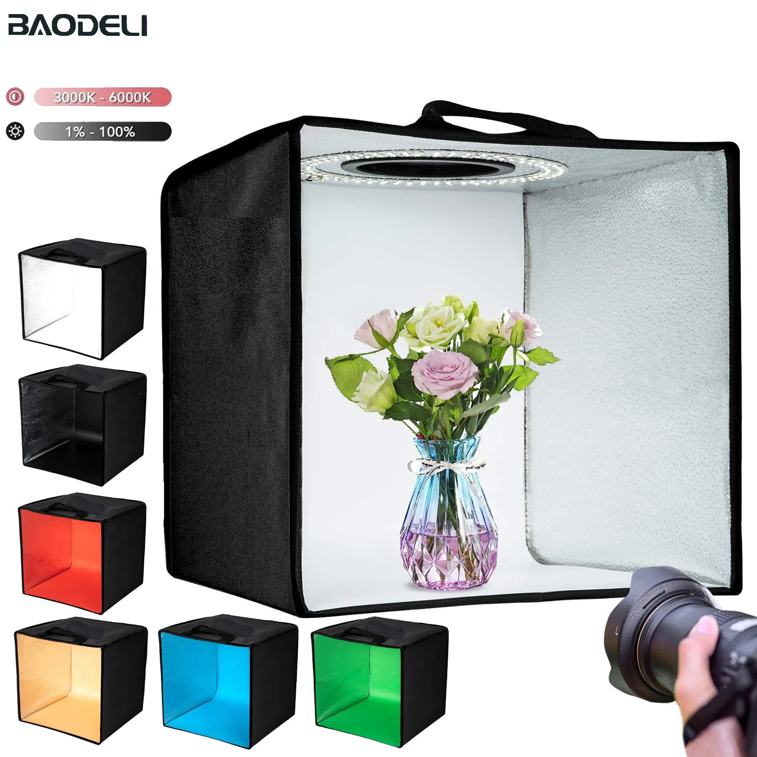 30cm 12in Photo Studio Light Box Photography Adjustable Brightness ...