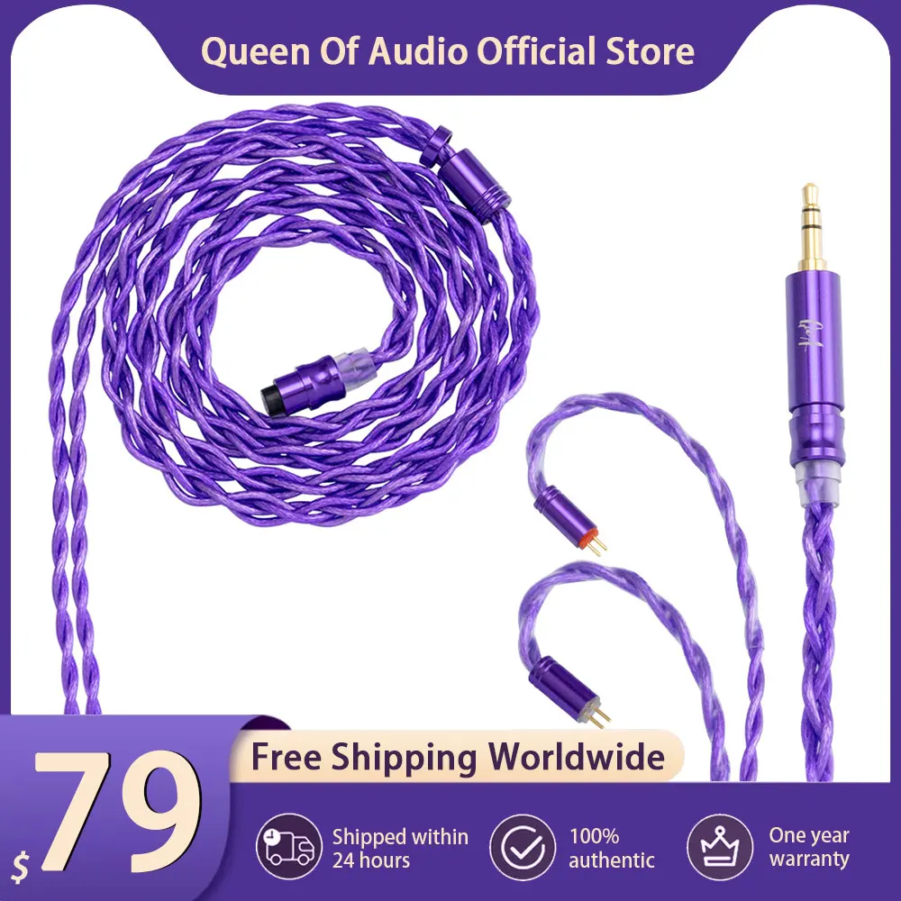 New QoA Whisky Earphone Modular Upgrade Cable Silver Plated 5N OCC ...