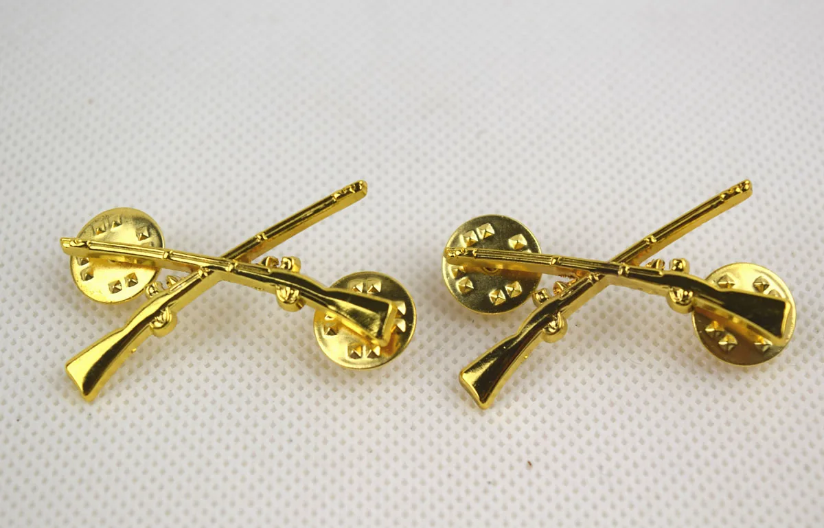 One Pair US Army Infantry Officer Collar Metal Badge Insignia ...
