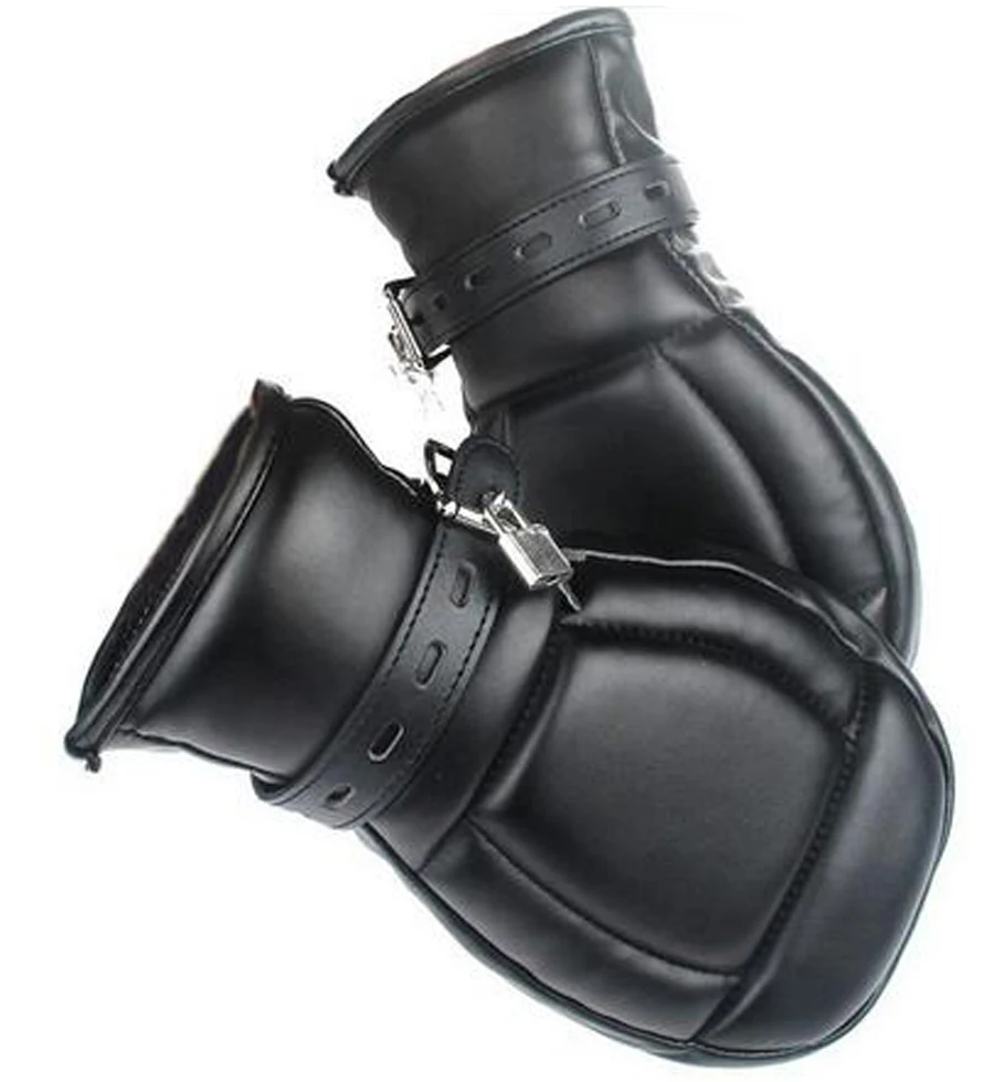 Handcuffs/Mittens/Boot Booties, Leather Gloves Dog Paw Padded Fist ...