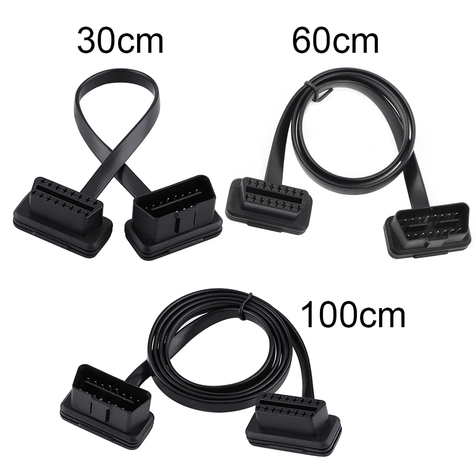 16 Pin Male to Female Cable Diagnostic Extension Adapter Car Auto 16 ...