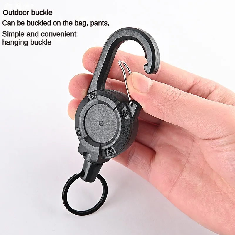 1Pcs-Anti-theft-Metal-Easy-to-pull-Buckle-Rope-Elastic-Keychain-Sporty ...