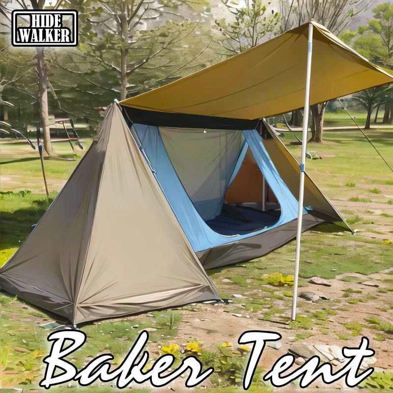 Outdoor Camping Baker Tent Bushcraft Tent 2 Person Double Layer Army ...