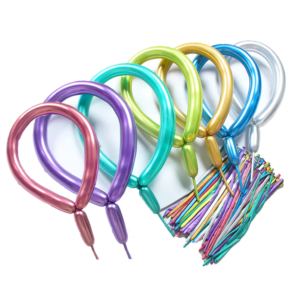 10-20-30Pcs-Metal-Long-Balloons-Metallic-Silver-Blue-Purple-Green ...
