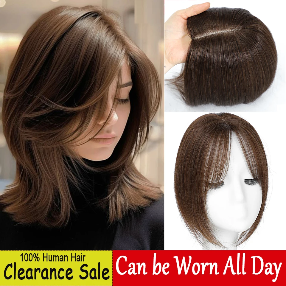 Dazzeal-Topper-Women-s-Hair-Clips-With-Bangs-Straight-Human-Hair-Topper ...