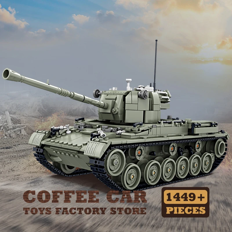 NEW-M47-Medium-Tank-Building-Bricks-Model-1449Pcs-Military-Car-Blocks ...