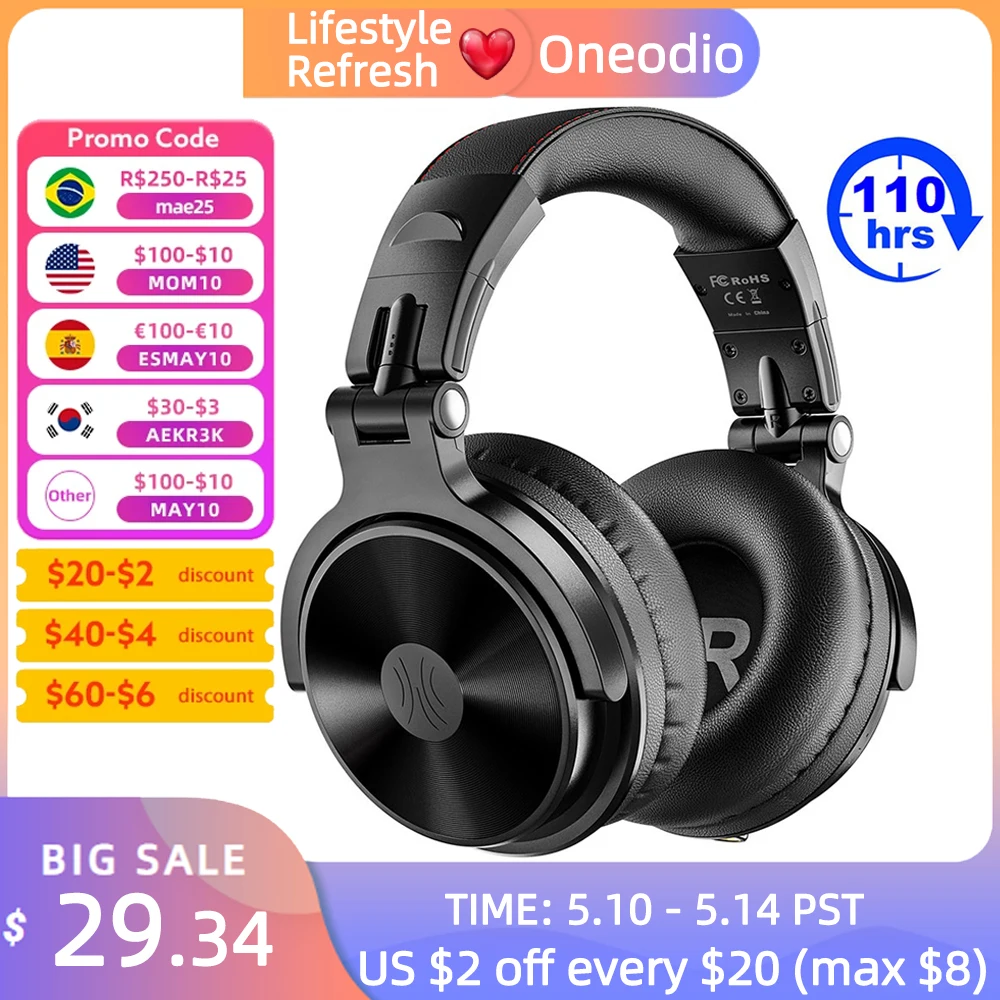 Oneodio auriculares inalámbricos con micrófono, audífonos plegables de ...