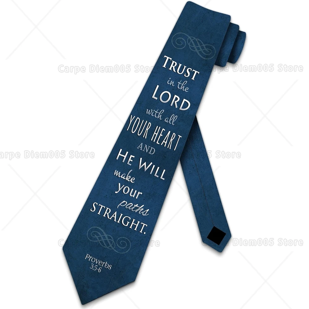 Christian Ties Mens Religious Necktie Proverbs 3:5-6 Tie Trust in The ...
