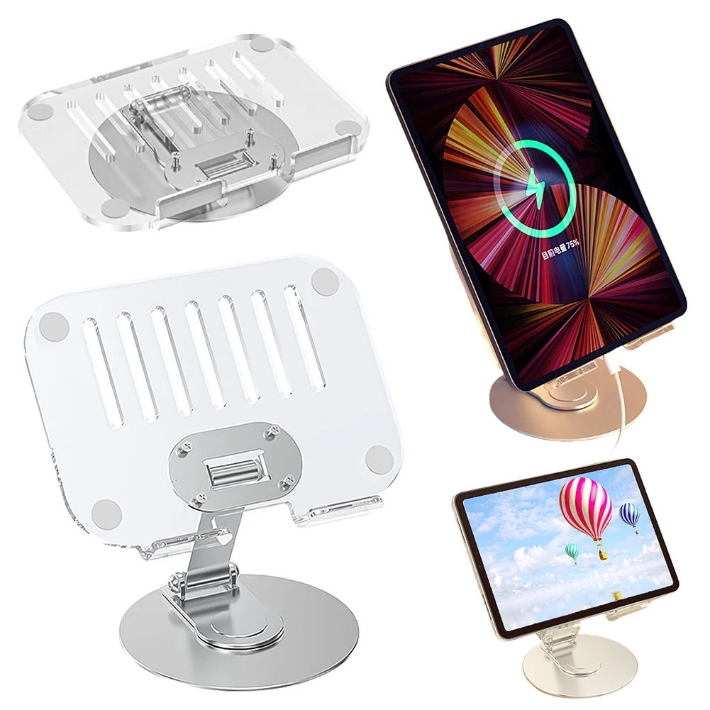 Acrylic-Tablet-Stand-Holder-Foldable-Tablet-Bracket-360-Rotatable ...