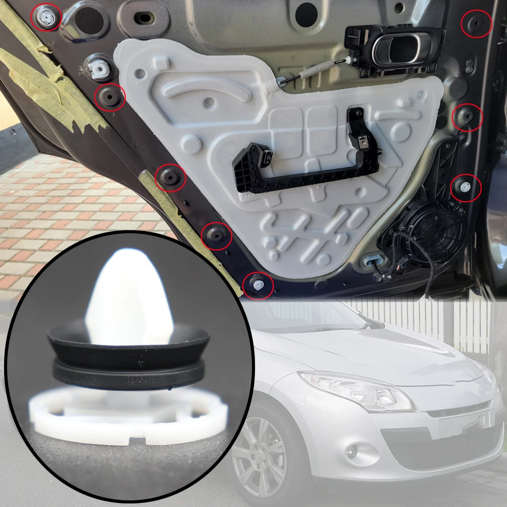 Car Interior Door Trim Panel Card Retainer Clips Moulding For Renault ...