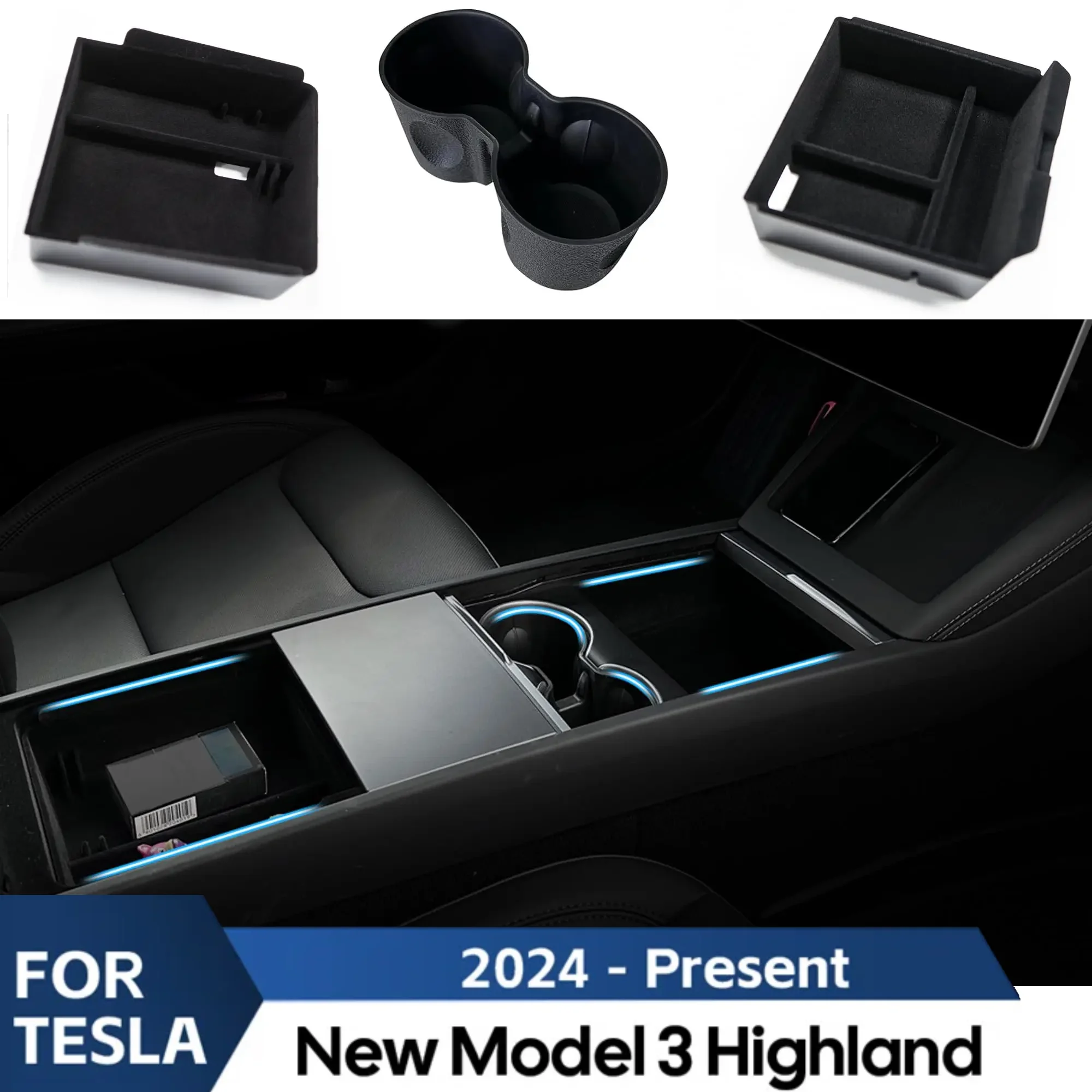 Central-Control-Storage-Box-for-Tesla-Model-3-2024-Armrest-Box-Hidden ...