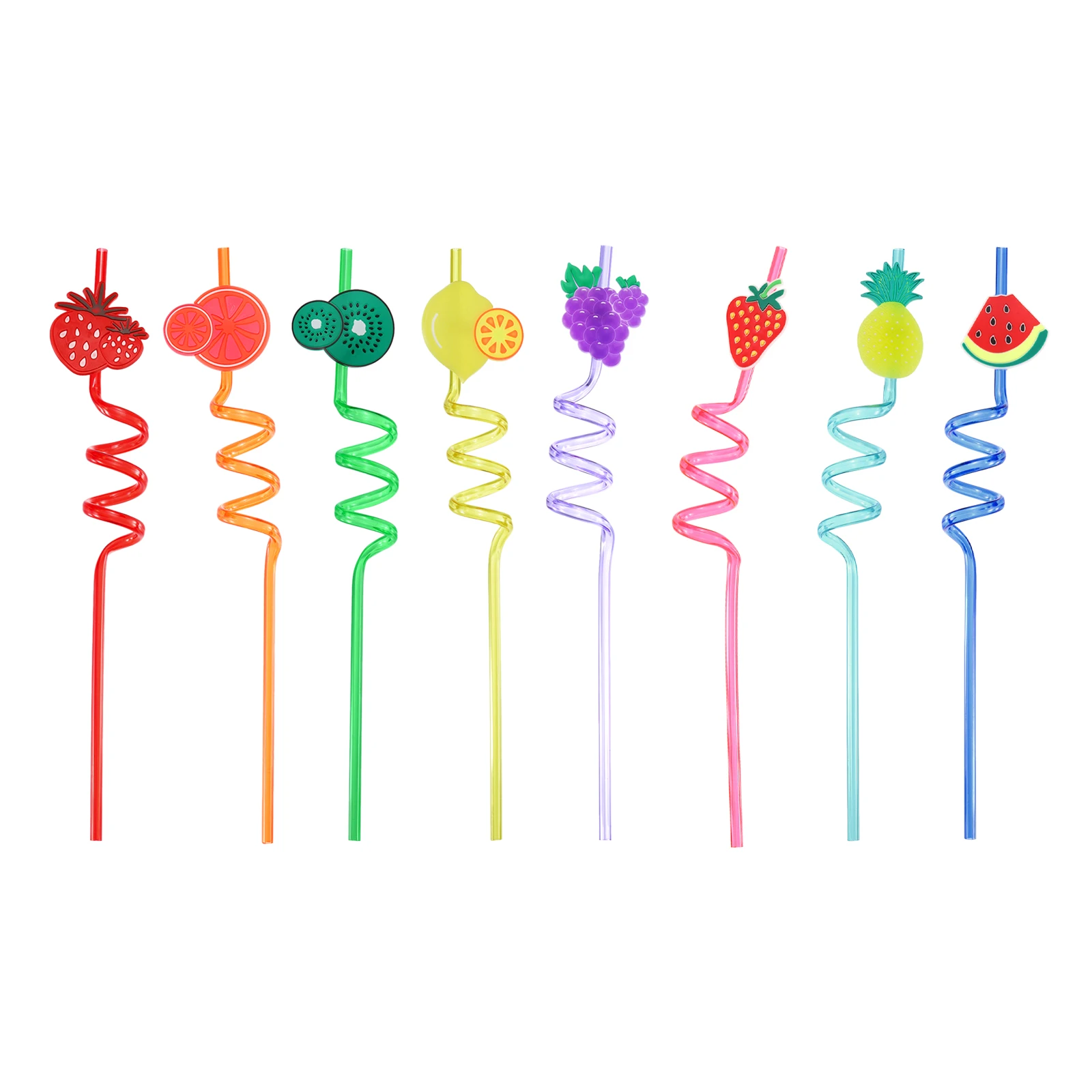 16pcs Silly Straws Creative Straws 265mm/10.43" Loop Curly Drinking ...