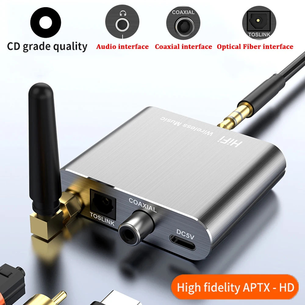 Wireless-Bluetooth-5-2-Receiver-APTX-HD-Audio-Adapter-Support-3-5mm-Aux ...