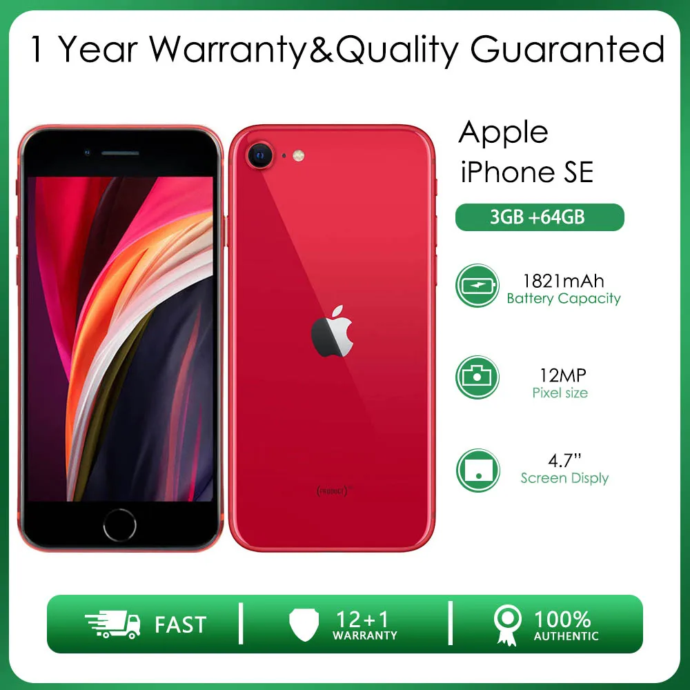 Original Unlocked Apple iPhone SE2 2020 Hexa-core 3GB RAM 64/128/256GB ROM 12MP 4.7'' 1821mAh ...