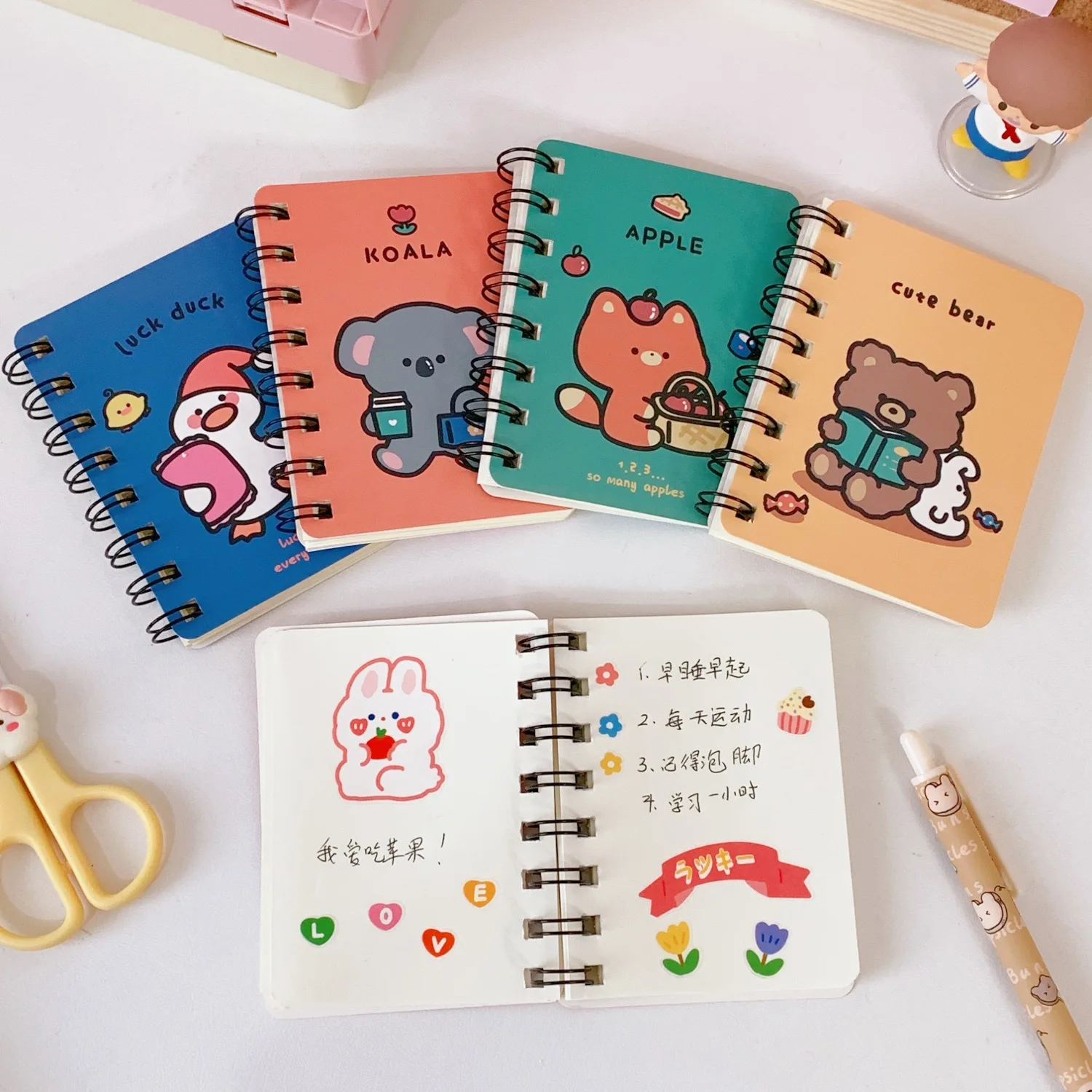 Notebooks-Small-Coil-Book-Cute-And-Cute-Mini-Portable-Pocket-Notebook ...