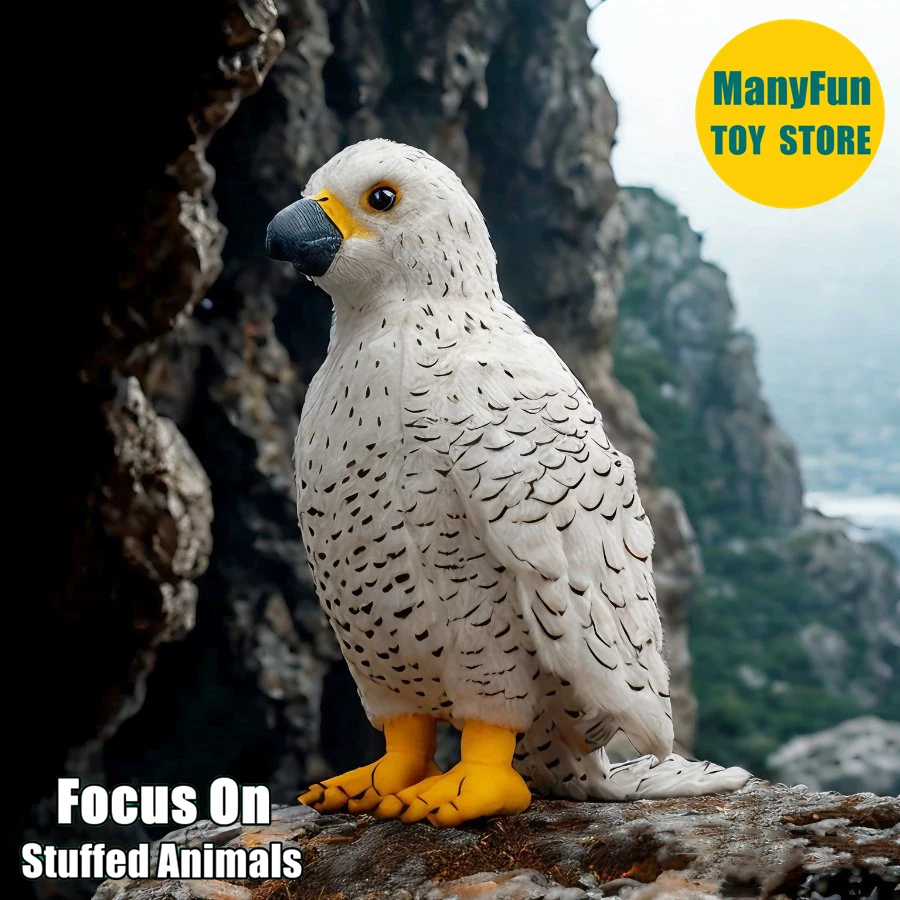 Realistic White Falcon Stuffed Animal - Gyrfalcon Plush Toy, Lifelike ...