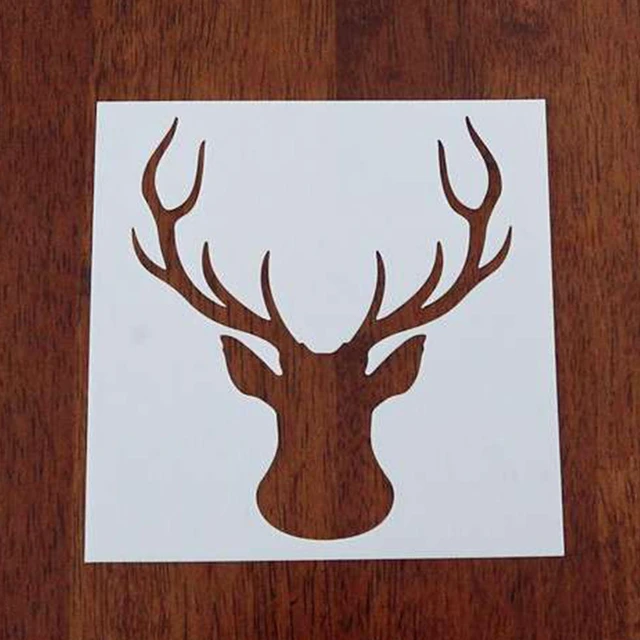 Deer Head Silhouette Stencil