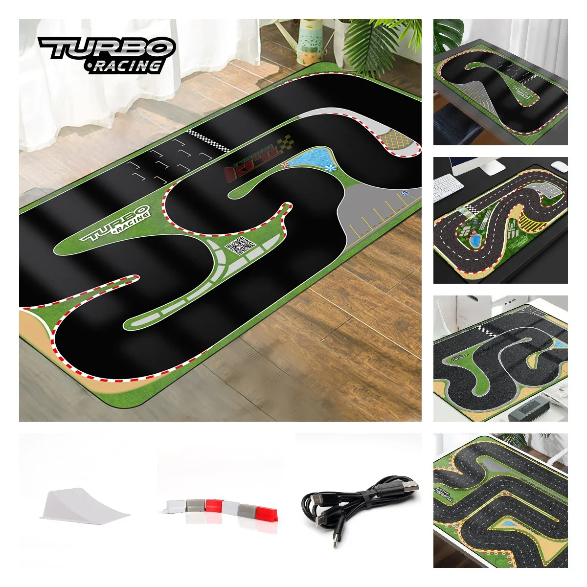 TURBO-RACING-1-76-Car-Scene-Track-track-Mat-Cement-Block-Jump-Drift ...