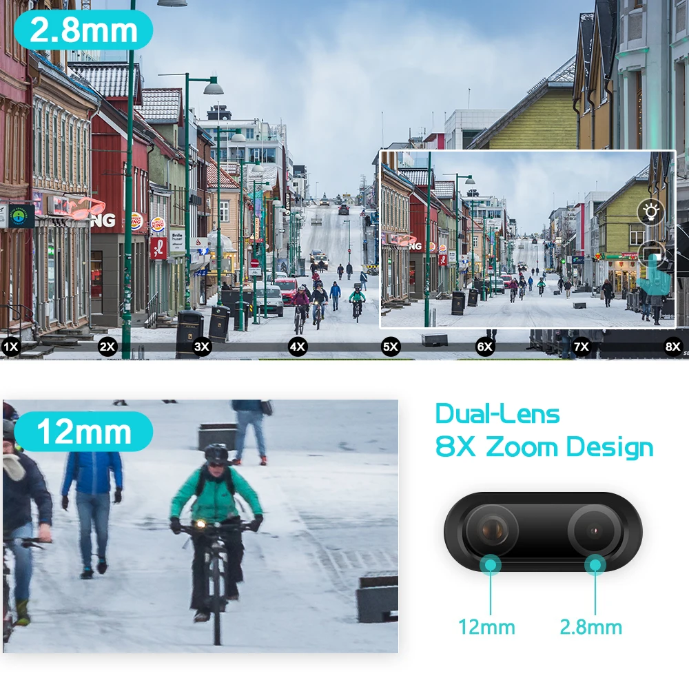 Generic ANSHICAT 8MP 4K IP Camera 8x Zoom Dual-Lens Human Detect CCTV ...