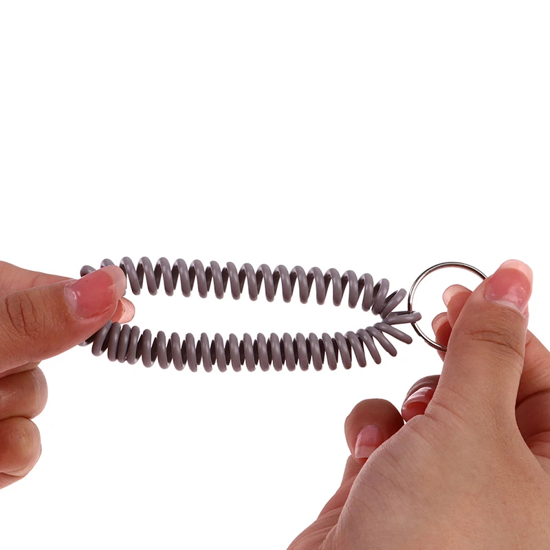 Stretchable 10pcs Wristband Keychain Spring Flexible Spiral Elastic ...