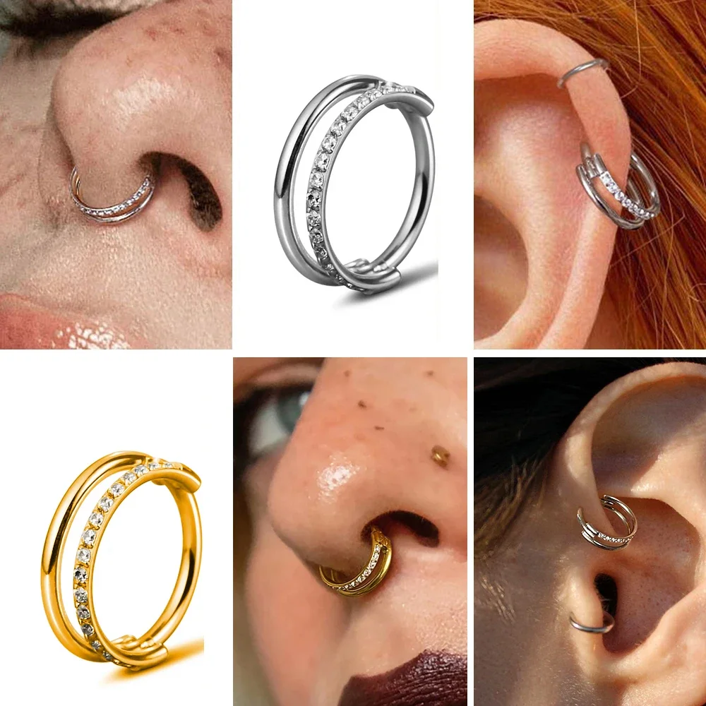 F136-Titanium-Tragus-Piercing-Cartilage-nose-ring-Septum-Zircon-16G ...